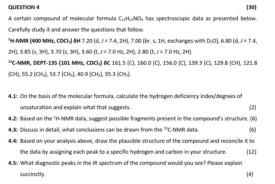 Solved QUESTION 4A certain compound of ﻿molecular formula | Chegg.com