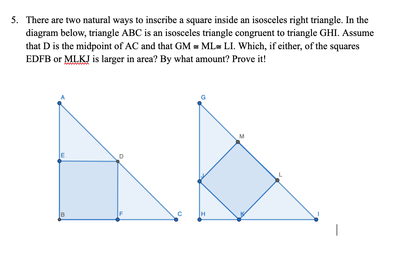 Solved 5. There are two natural ways to inscribe a square | Chegg.com