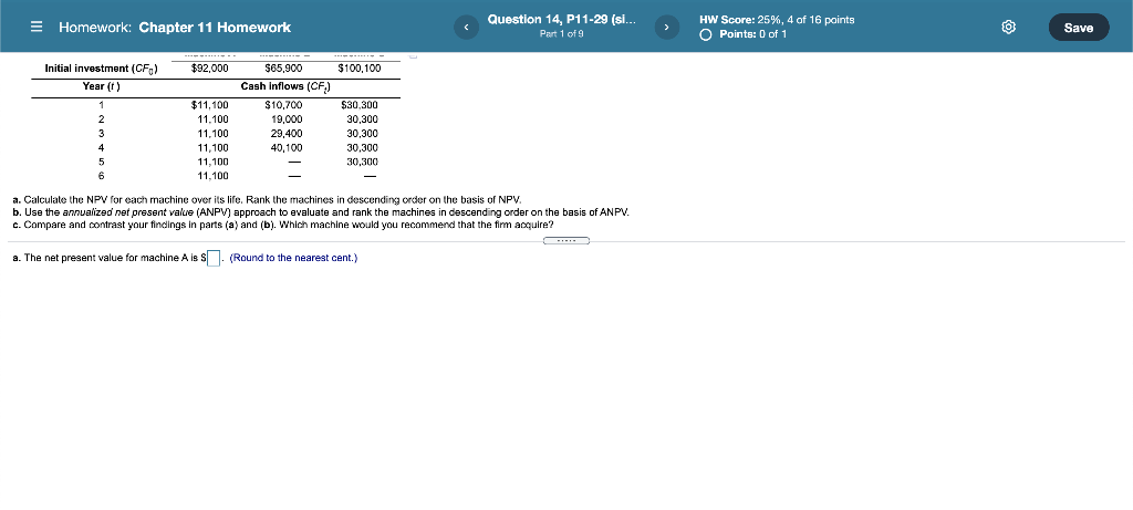 Solved E Homework Chapter 11 Homework Question 14 P11 29