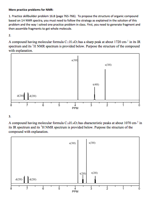Solved More practice problems for NMR: 1. Practice | Chegg.com