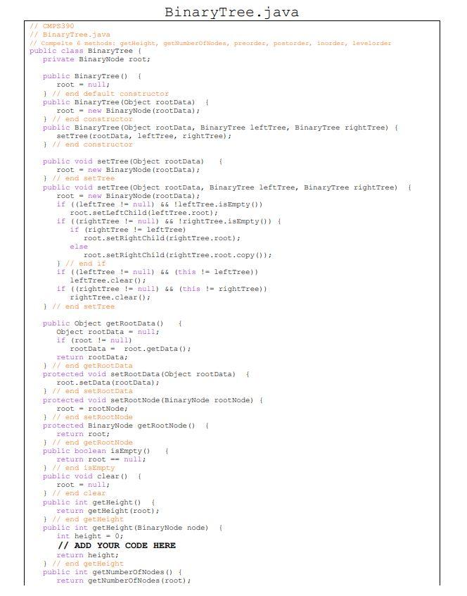 Solved Complete six methods in Java program | Chegg.com