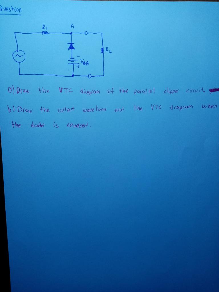 Solved Question A IRL 0) Draw the VTC diagram of the | Chegg.com