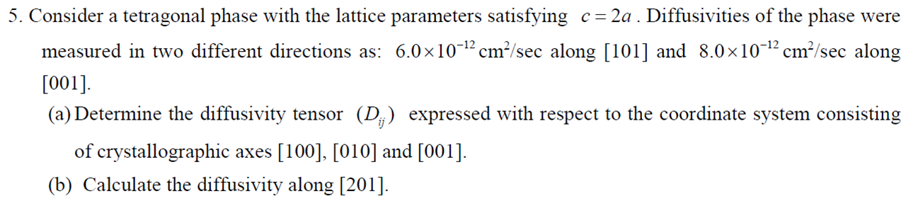 Solved 5. Consider a tetragonal phase with the lattice | Chegg.com