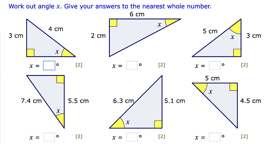 Solved Work out angle x. Give your answers to the nearest | Chegg.com