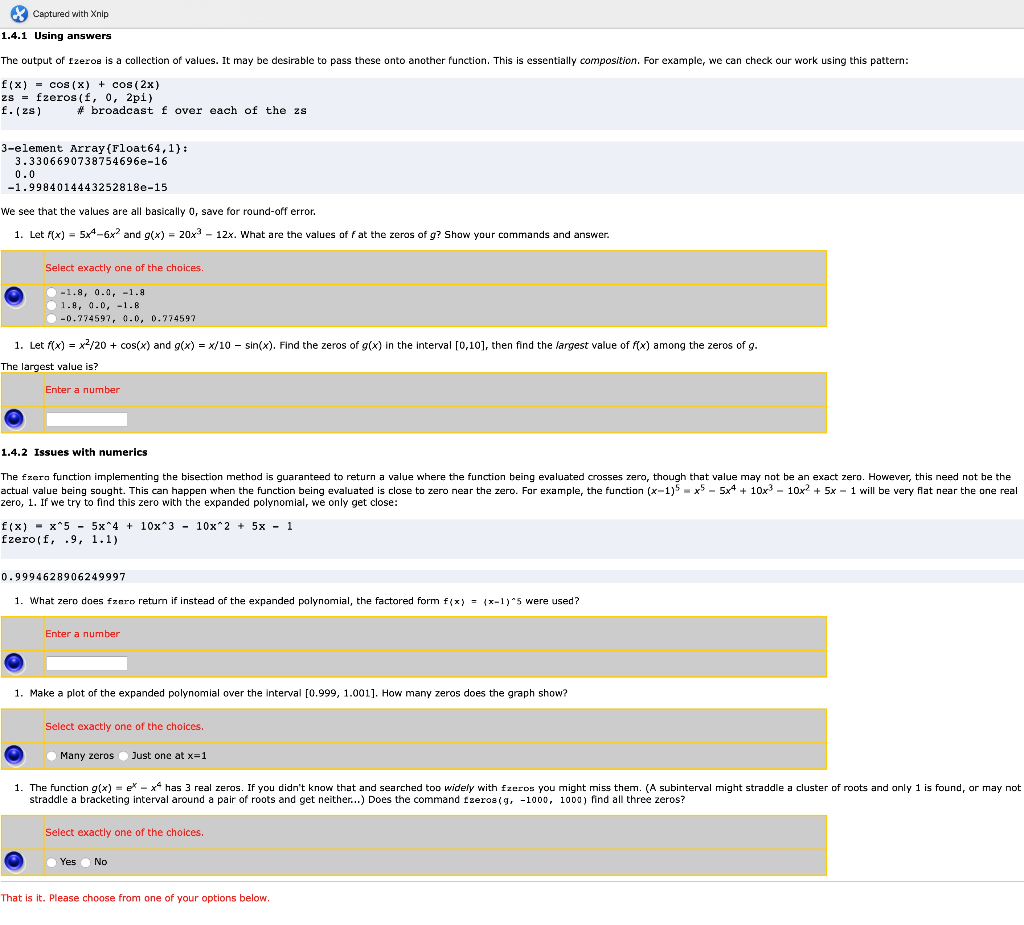 Solved Captured with Xnip 1.4.1 Using answers The output of | Chegg.com