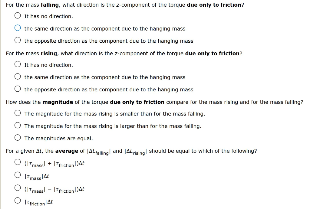 For the mass falling, what direction is the | Chegg.com