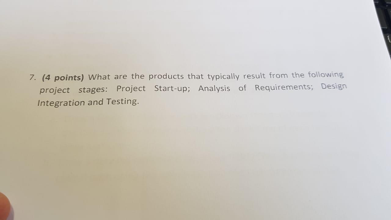 Solved 7. (4 points) What are the products that typically | Chegg.com