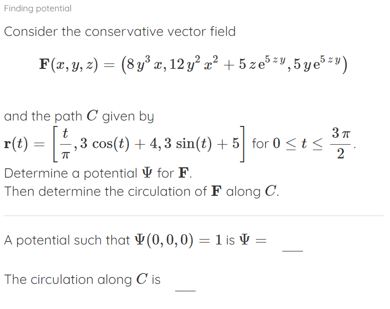 Solved Consider the conservative vector field | Chegg.com