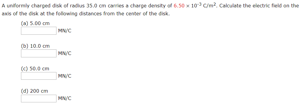 Solved A uniformly charged disk of radius 35.0 cm carries a | Chegg.com