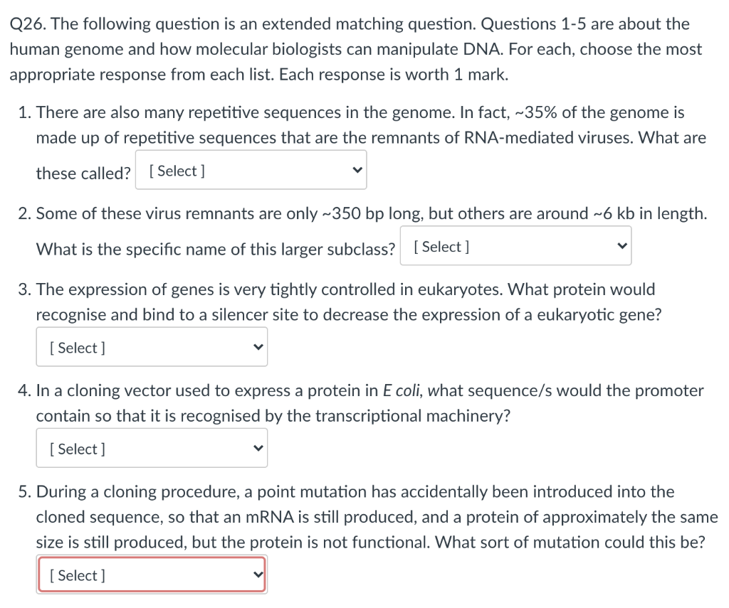 Solved Q26. The following question is an extended matching | Chegg.com