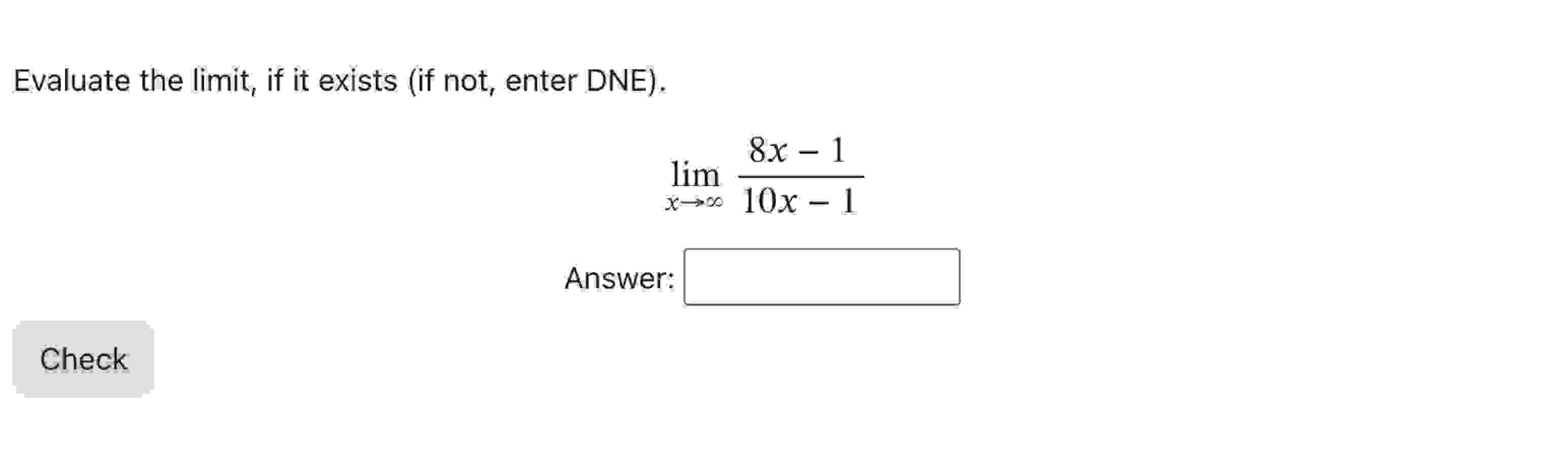 Solved Evaluate the limit, ﻿if it exists (if not, enter | Chegg.com
