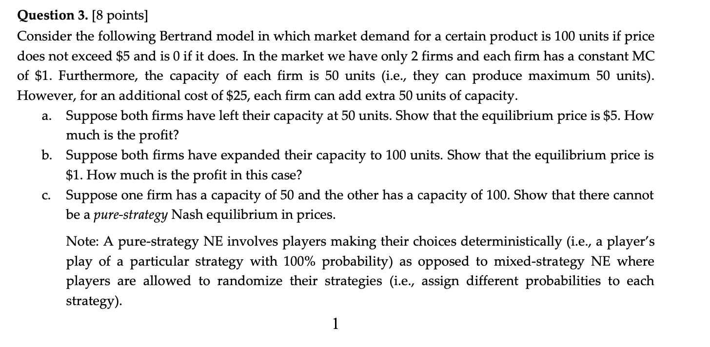 Solved Question 3. [8 points] Consider the following | Chegg.com