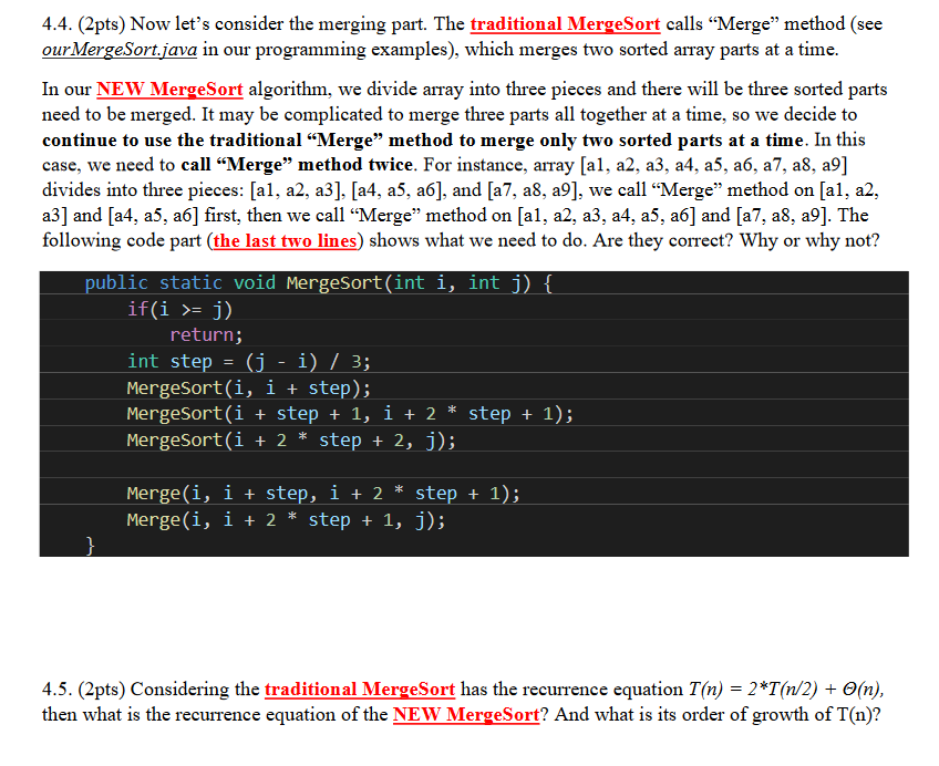 Solved 4.4. (2pts) Now let's consider the merging part. The | Chegg.com