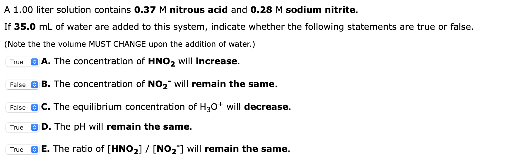 Solved A 1.00 liter solution contains 0.37 M nitrous acid | Chegg.com