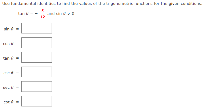 Solved Use fundamental identities to find the values of the | Chegg.com