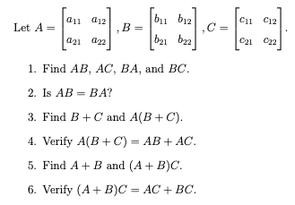 Solved 211 212 C12 Let A= ----------- C- B = B bu biz | 621 | Chegg.com