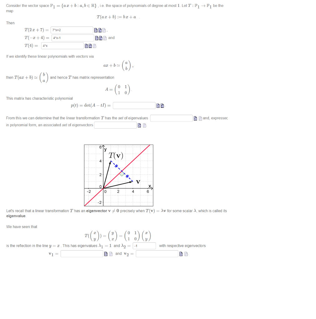 Solved Consider the vector space P1 aa+b:a,beR,ie the space | Chegg.com