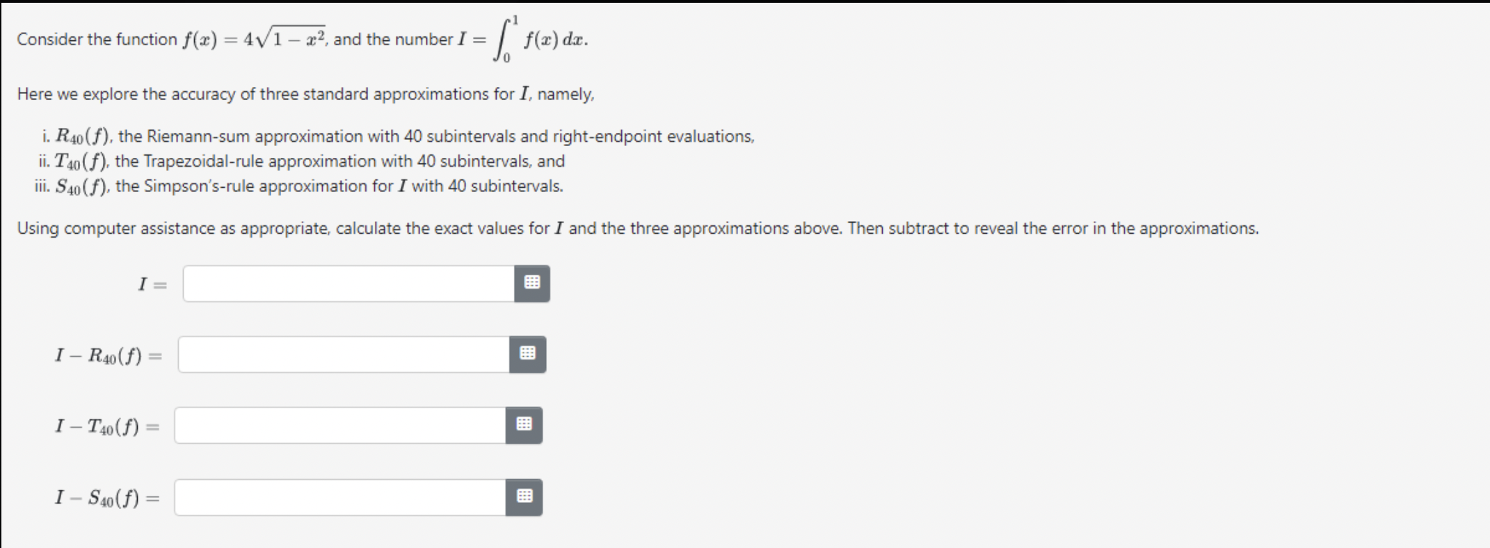 Solved Consider the function f(x)=41−x2, and the number | Chegg.com