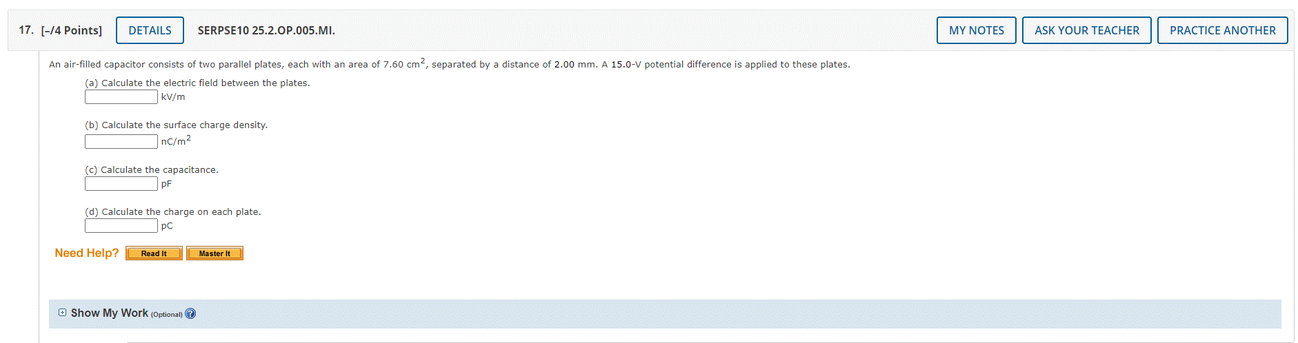 Solved I need help on my electrostatics homework for physics | Chegg.com