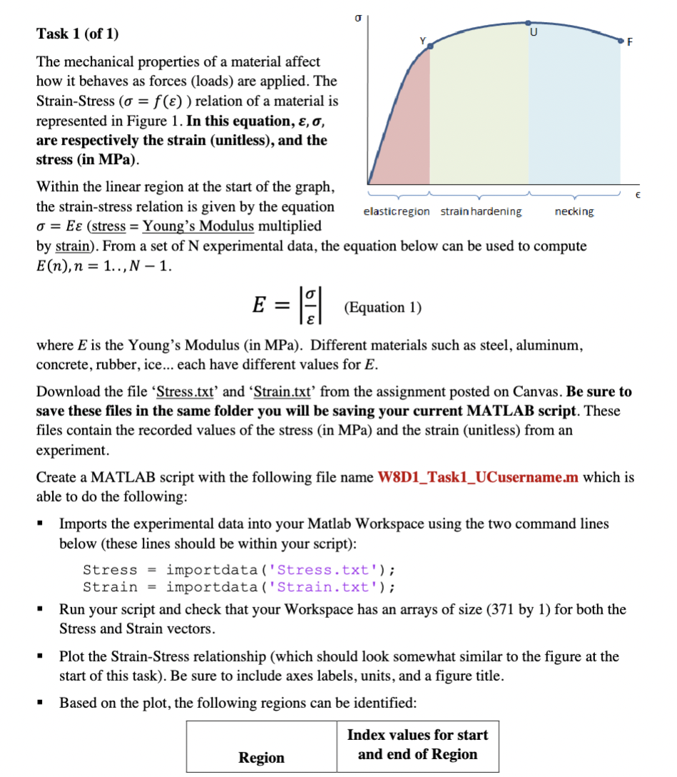 Solved Task 1 (of 1 ) ﻿Use Equation 1 ﻿and an index value | Chegg.com