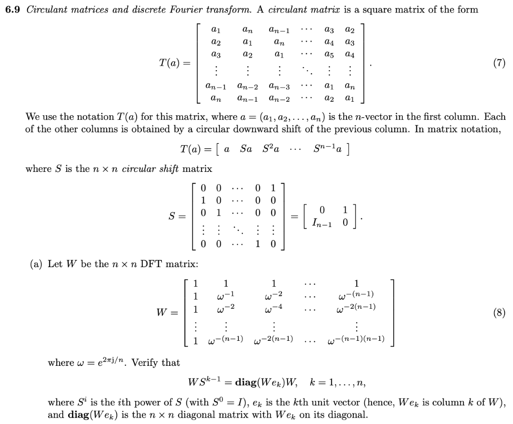 69 Circulant Matrices And Discrete Fourier 
