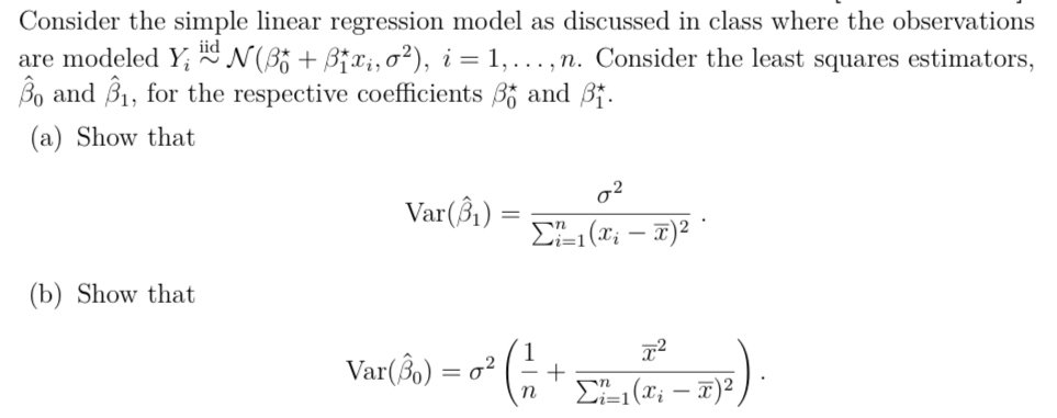 Solved Consider the simple linear regression model as | Chegg.com