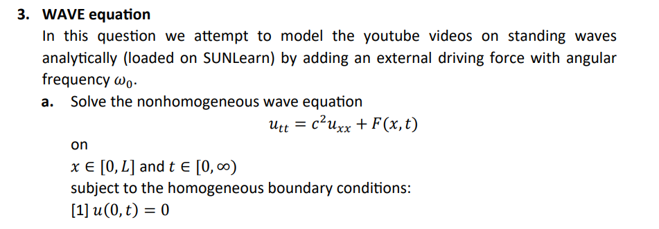 Solved WAVE equation In this question we attempt to model | Chegg.com