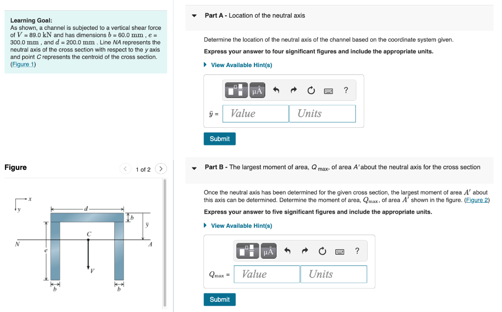 Solved Part A - Location of the neutral axis Learning Goal: | Chegg.com