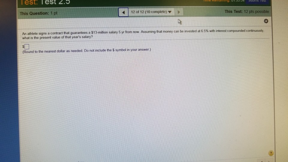 Solved http mathxl.com/test MATH1160 JMinear Aug18 Sat Test: | Chegg.com