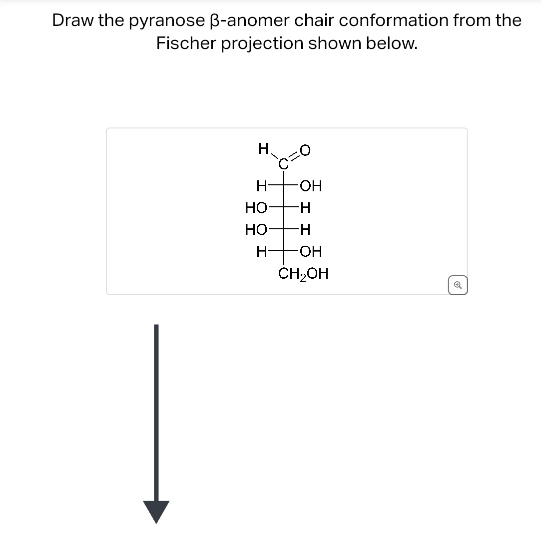 Solved Draw the pyranose β-anomer chair conformation from | Chegg.com