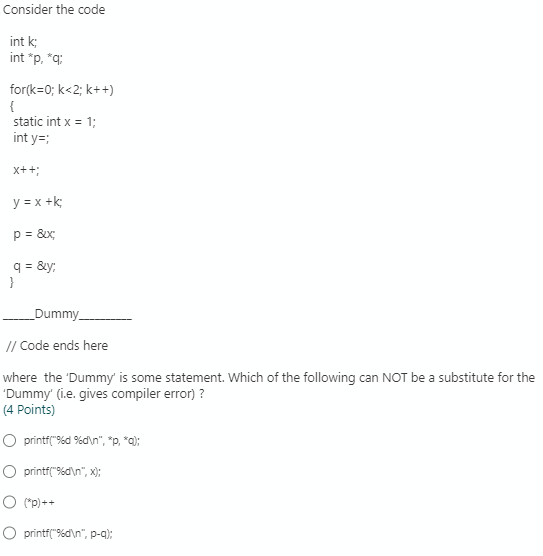 Solved Consider The Code Int K Int P Fork0 K