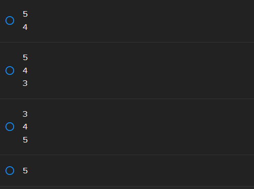 Solved What is the result of this code? int number =5; | Chegg.com