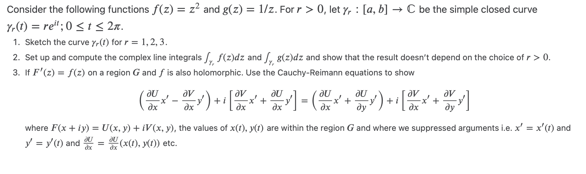 Solved Consider the following functions f(z)=z2 and | Chegg.com