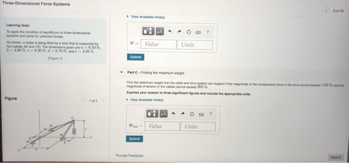 Solved Three-Dimensional Force Systems Part A-Finding the | Chegg.com