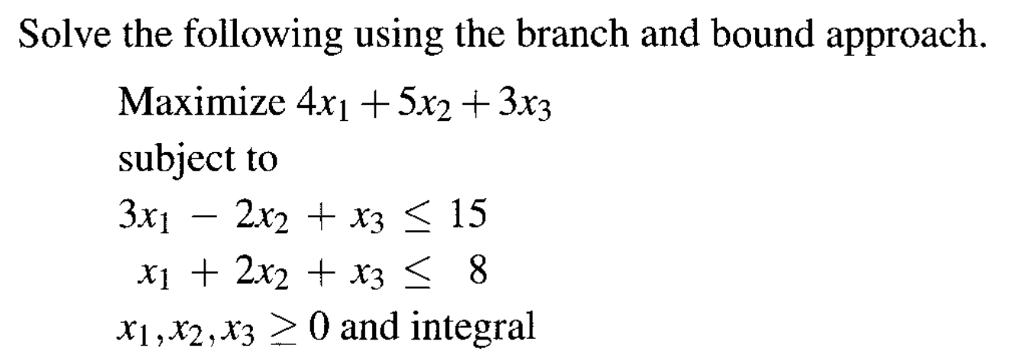 Solved Solve the following using the branch and bound | Chegg.com