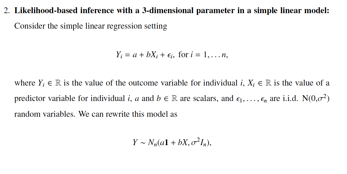 Solved 2. Likelihood-based inference with a 3-dimensional | Chegg.com