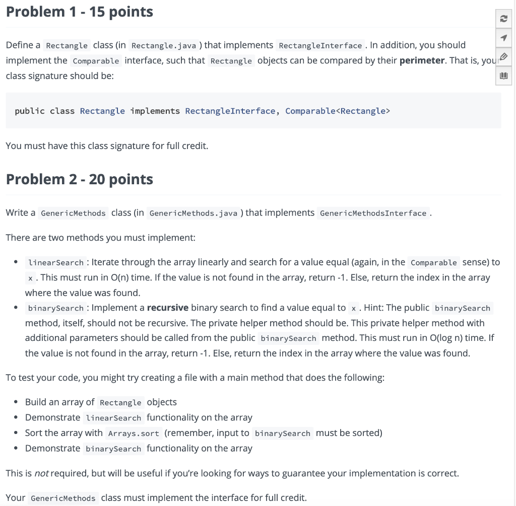 Solved Interfaces Public Interface Rectangleinterface Chegg