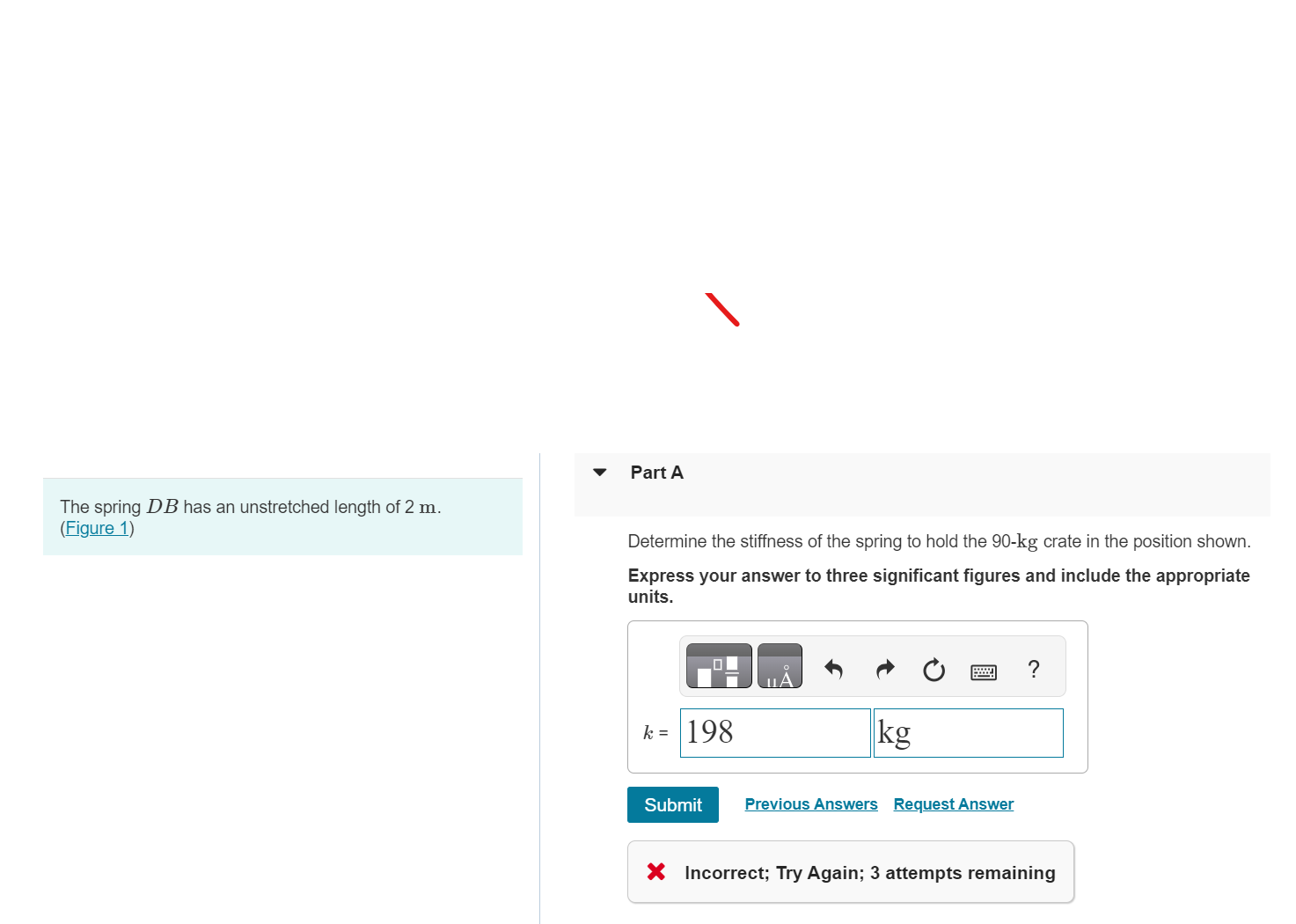Solved Figure 1 of 1The spring DB has an unstretched length | Chegg.com Solved Figure 1 of 1The spring DB has an unstretched length | Chegg.com