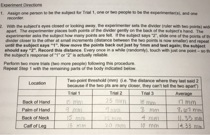 Solved Compare your data chart for Experiments 1, 2, and 3. | Chegg.com