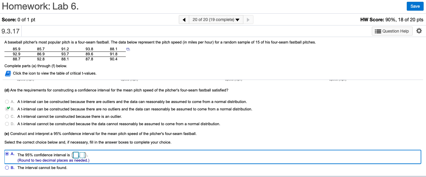 Solved Homework Lab 6 Save Score 0 Of 1 Pt 20 Of 20 19