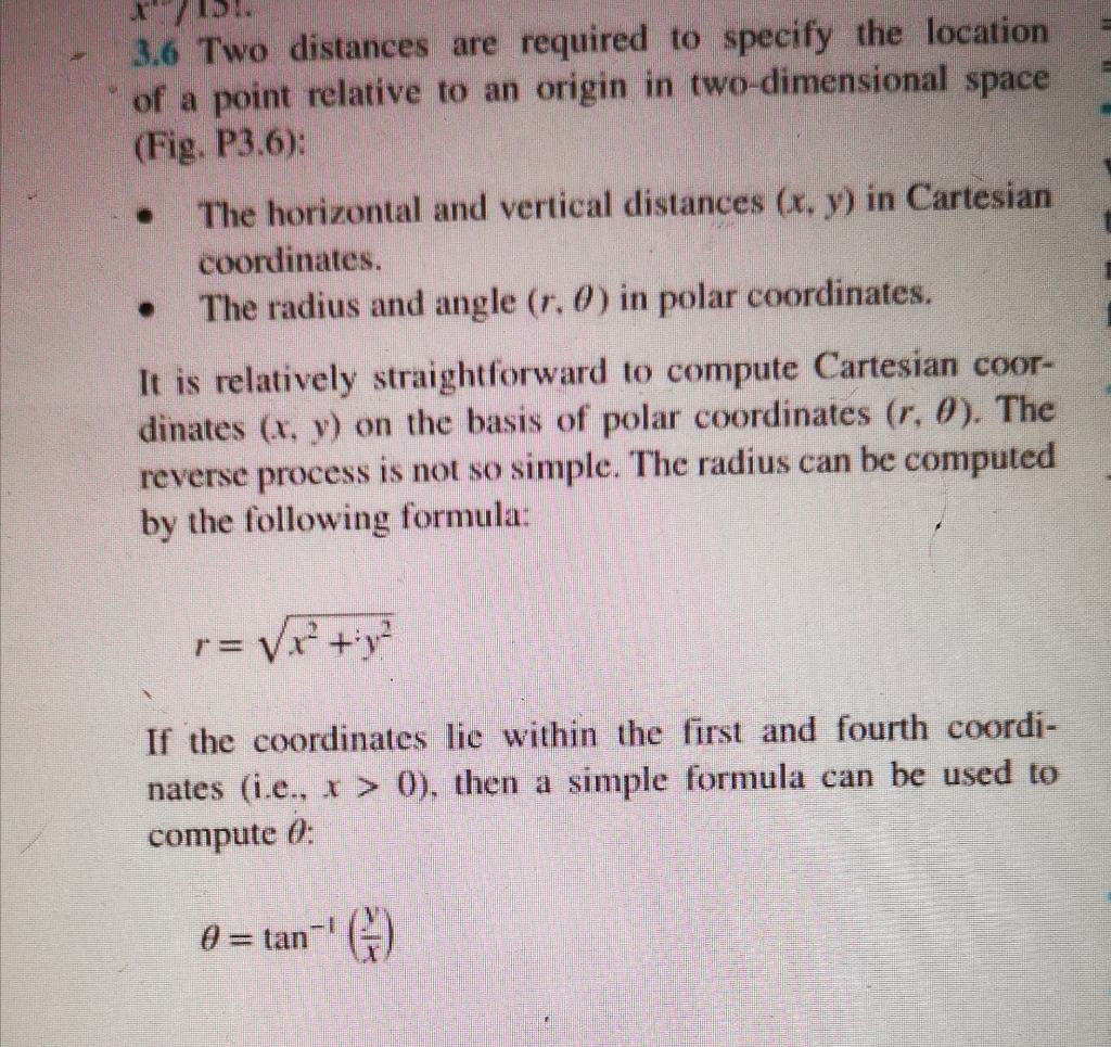 3.6 Two distances are required to specify the | Chegg.com