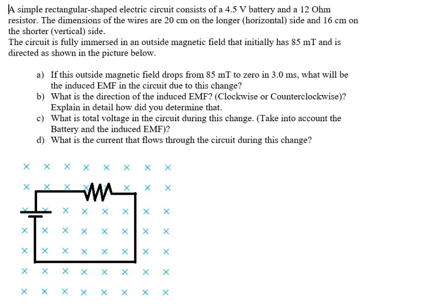 Solved A simple rectangular-shaped electric circuit consists | Chegg.com