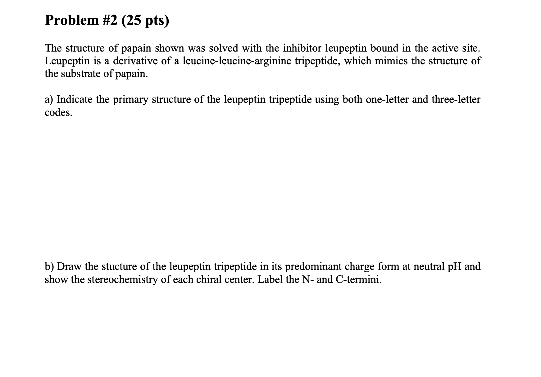 Solved The structure of papain shown was solved with the | Chegg.com