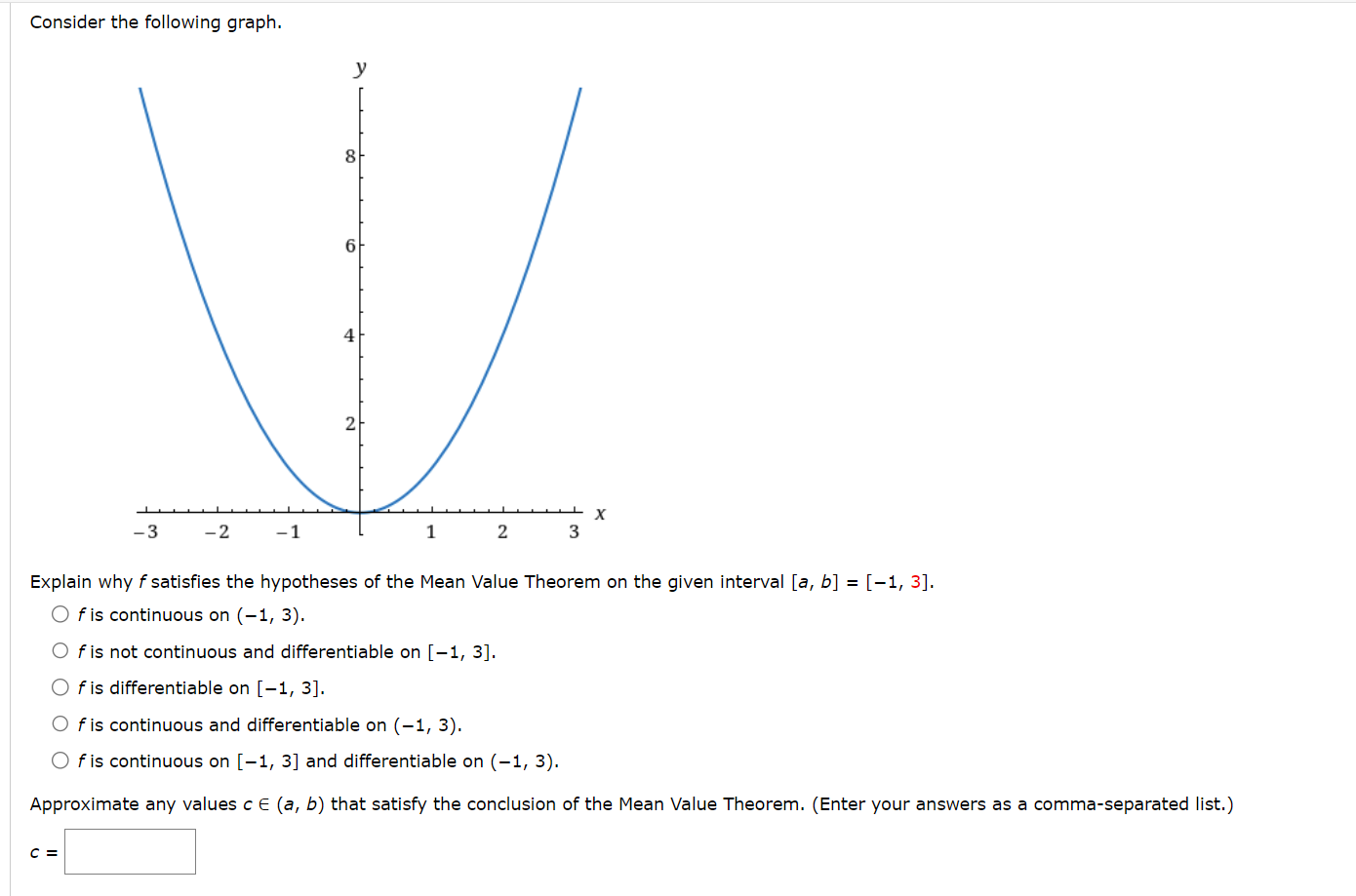 Solved Consider the following graph. Explain why f satisfies | Chegg.com
