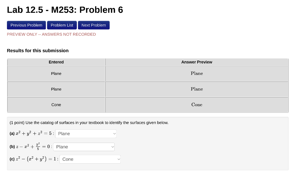 Solved PREVIEW ONLY -- ANSWERS NOT RECORDED Results for this | Chegg.com
