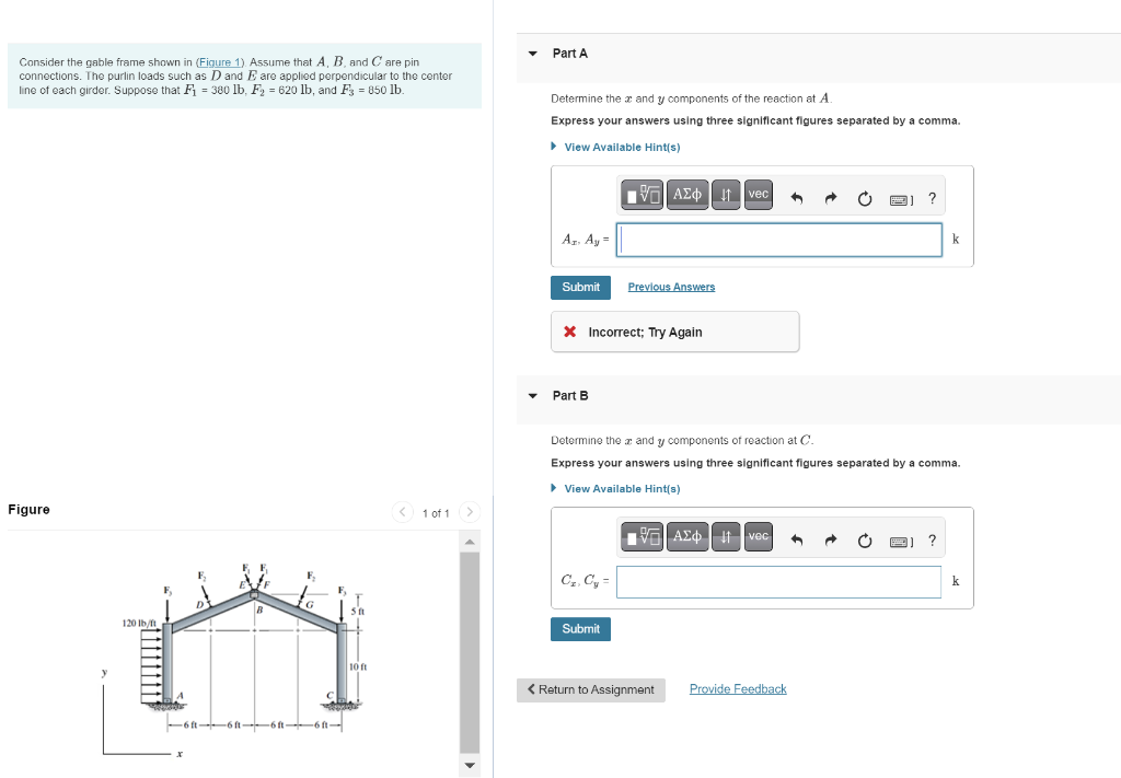 Solved Consider the gable frame shown in (Figure 1). Assume | Chegg.com