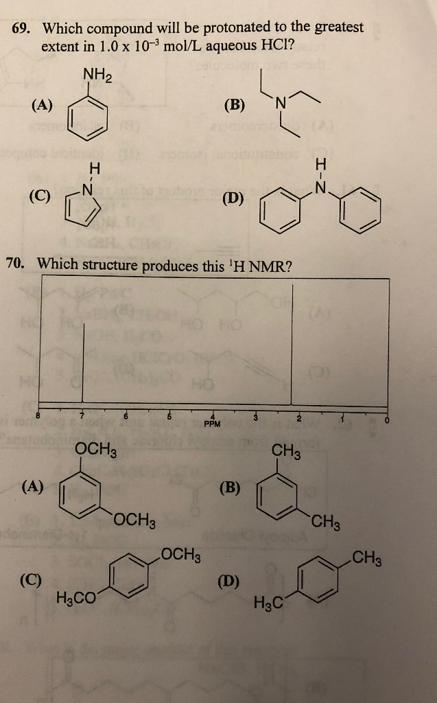 Solved Which compound will be protonated to the greatest | Chegg.com