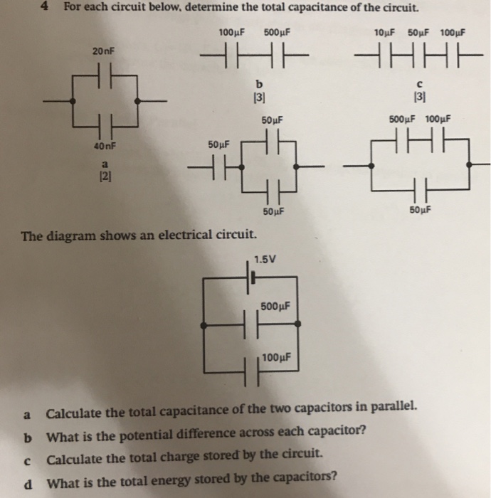 Solved 4 For each circuit below, determine the total | Chegg.com