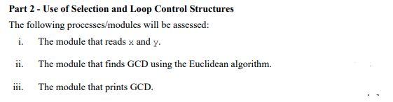 Solved Part B - Finding Greatest Common Divisor (GCD) Design | Chegg.com