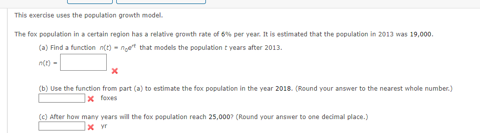 Solved This Exercise Uses The Population Growth Model The 1170